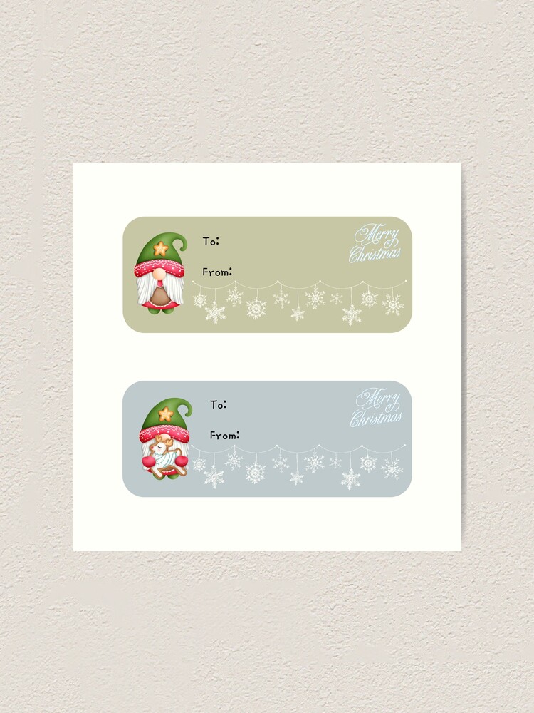 "Cute Watercolor Gnomes Christmas Present Labels Holiday Gift Tags ...