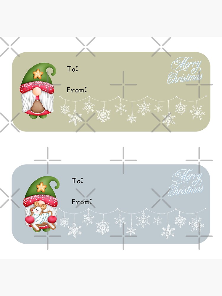 "Cute Watercolor Gnomes Christmas Present Labels Holiday Gift Tags ...