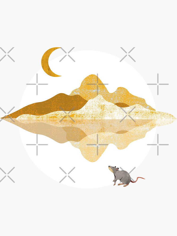 "Adventure time with a curious little rat." Sticker for Sale by ...