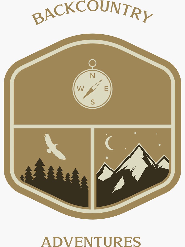 "Backcountry Adventures Design" Sticker for Sale by KornelMayer | Redbubble