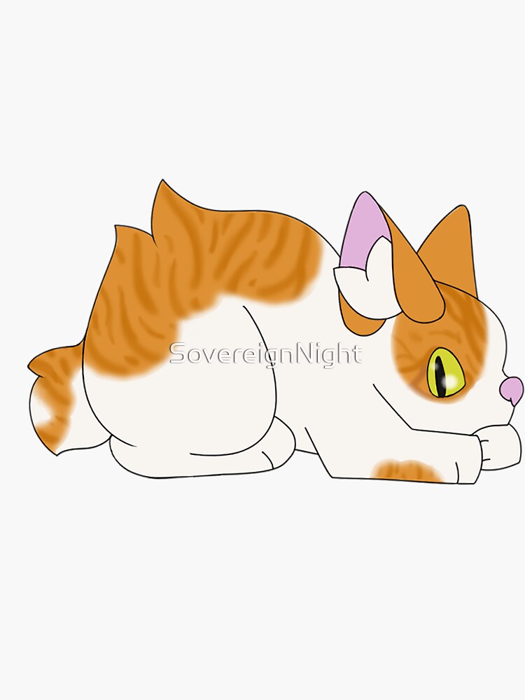 "Chibi Half-Ginger Bobtail Cat" Sticker for Sale by SovereignNight ...