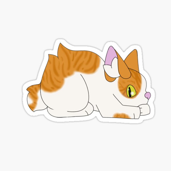 "Chibi Half-Ginger Bobtail Cat" Sticker for Sale by SovereignNight ...
