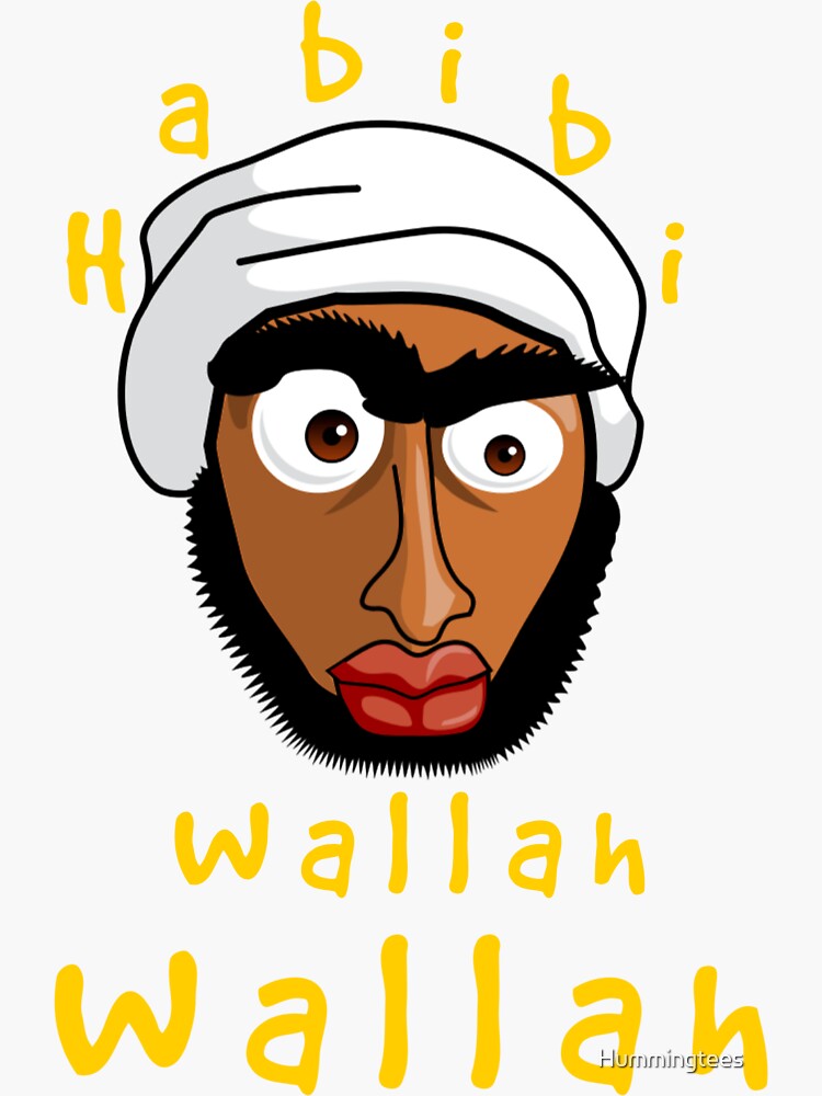 "wallah wallah Habibi" Sticker for Sale by Hummingtees | Redbubble