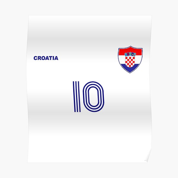 "Croatia National Football Team Soccer Retro Number 10" Poster for Sale ...