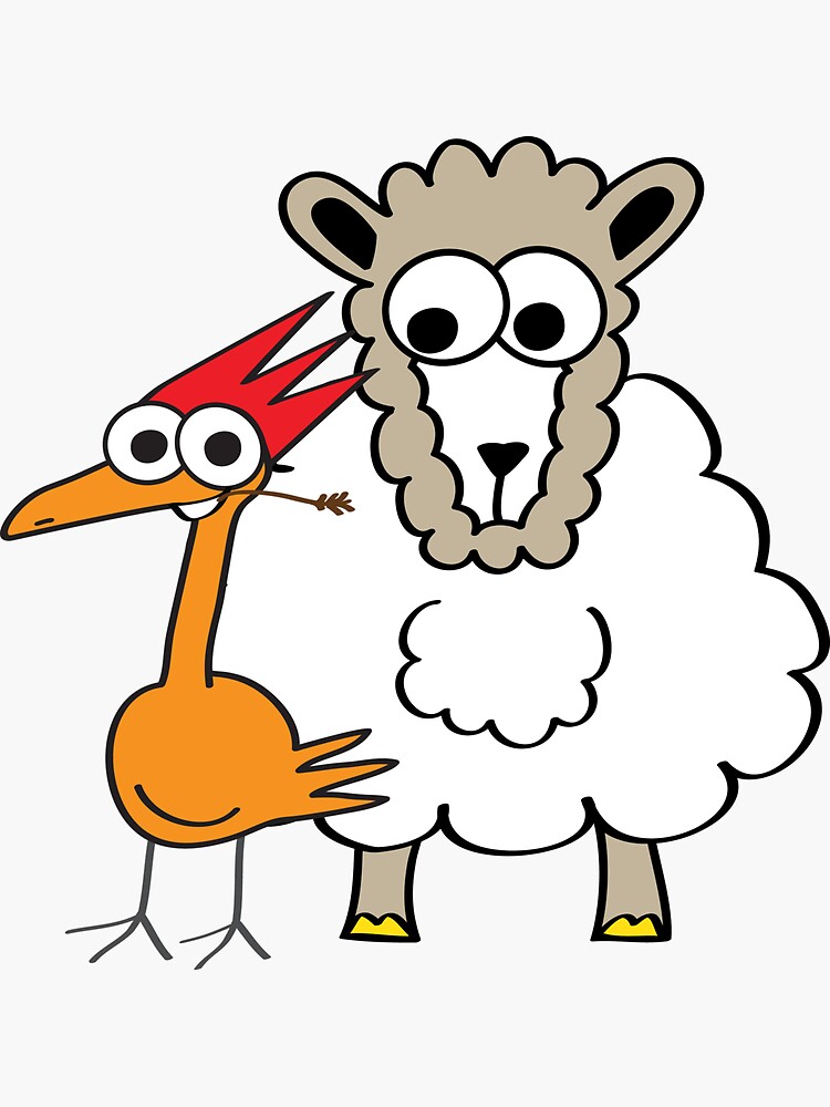 "Rooster & Sheep" Sticker for Sale by thegogglezoo | Redbubble