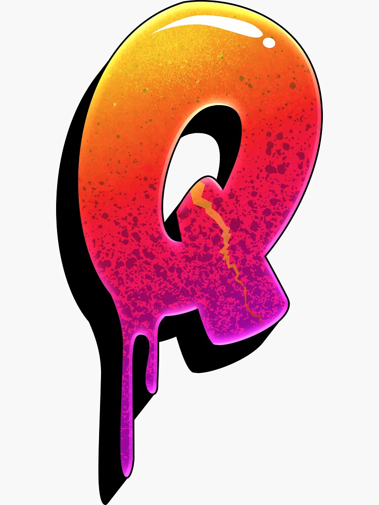 "Graffiti Letters Q Letter Colorful Paint Splash Style" Sticker for ...