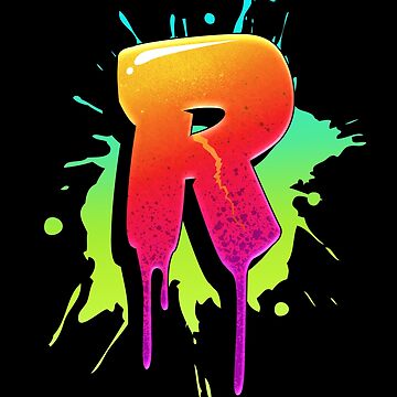 "Graffiti Letters R Letter Colorful Paint Splash Style" Sticker for ...