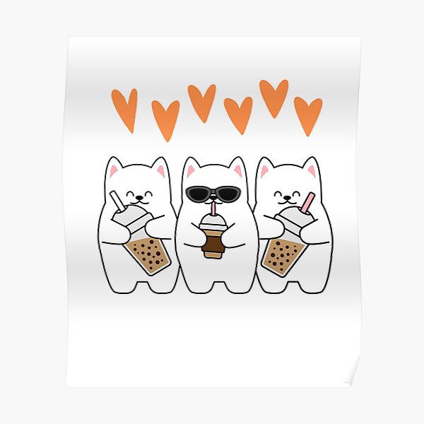 "Cute Bear Boba Bubble Milk Tea" Poster for Sale by Little3Bears ...
