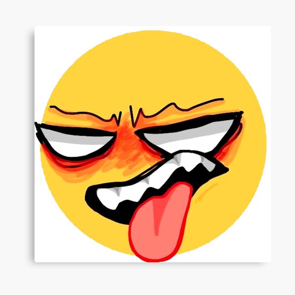 "Angry Cursed Emoji TikTok MEME Face" Canvas Print for Sale by ...