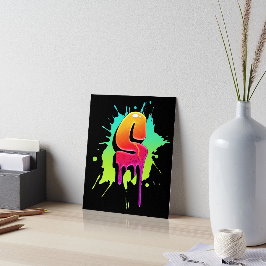 "Graffiti Letters S Letter Colorful Paint Splash Style" Art Board Print ...