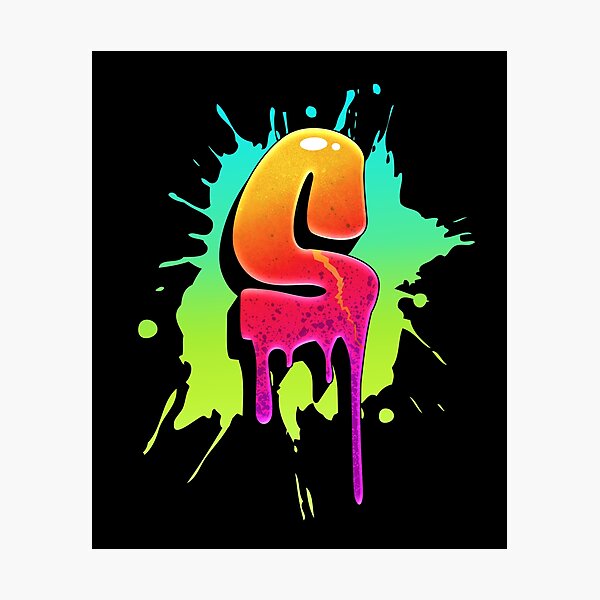 "Graffiti Letters S Letter Colorful Paint Splash Style" Photographic ...