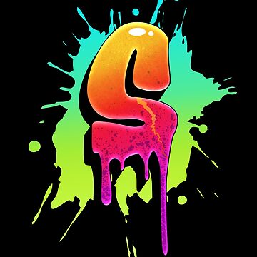 "Graffiti Letters S Letter Colorful Paint Splash Style" Sticker for ...