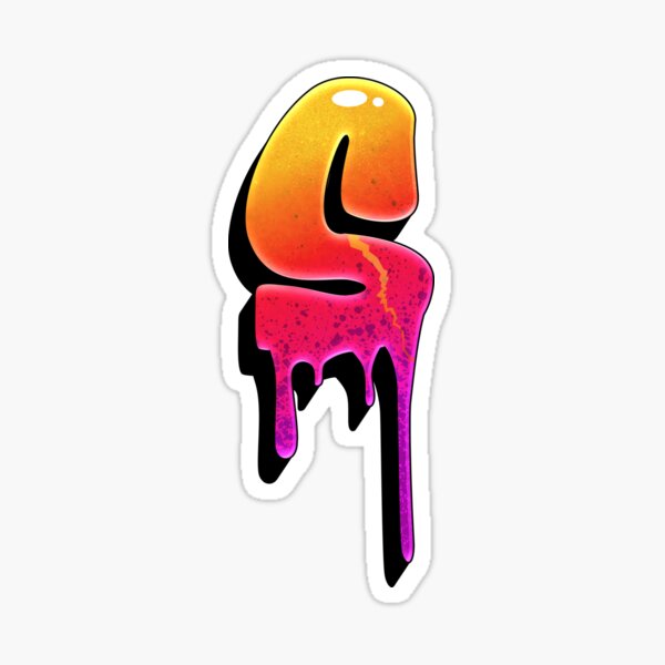 "Graffiti Letters S Letter Colorful Paint Splash Style" Sticker for ...