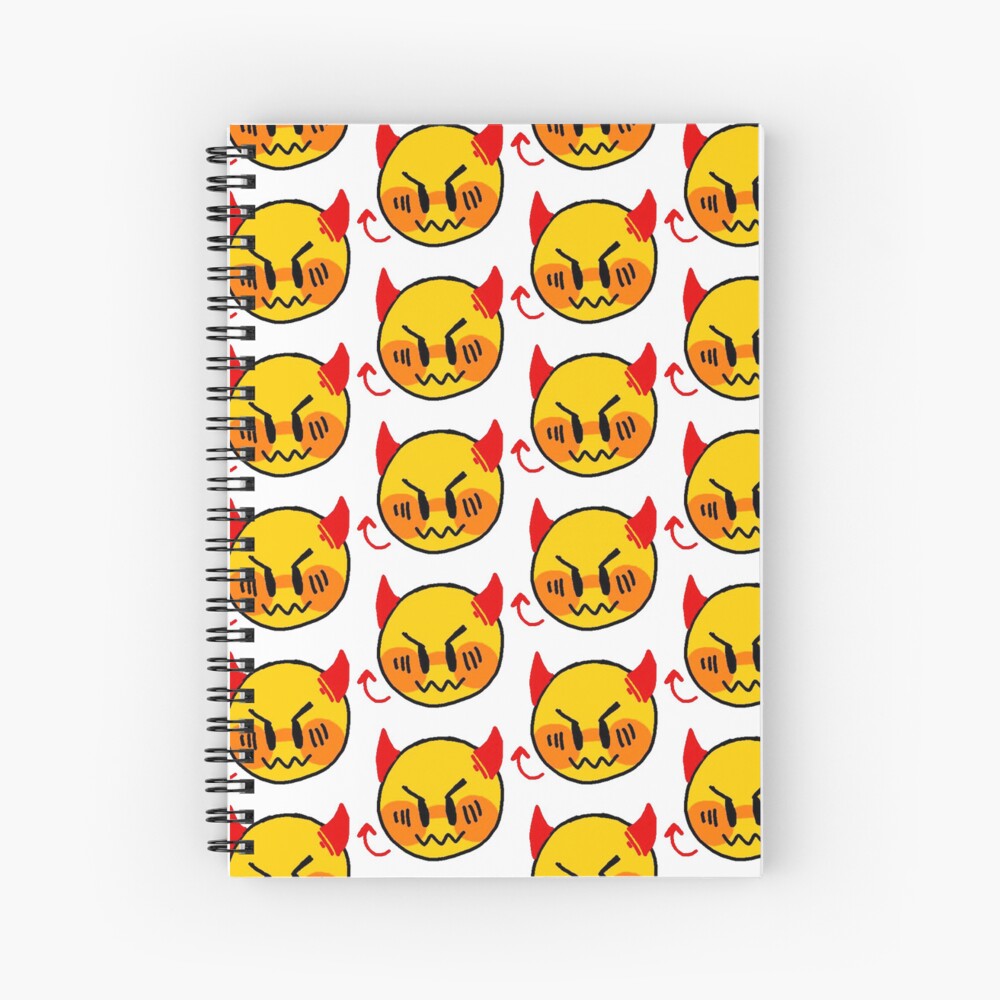 "Angry Devil Cursed Emoji TikTok MEME Face" Spiral Notebook for Sale by ...