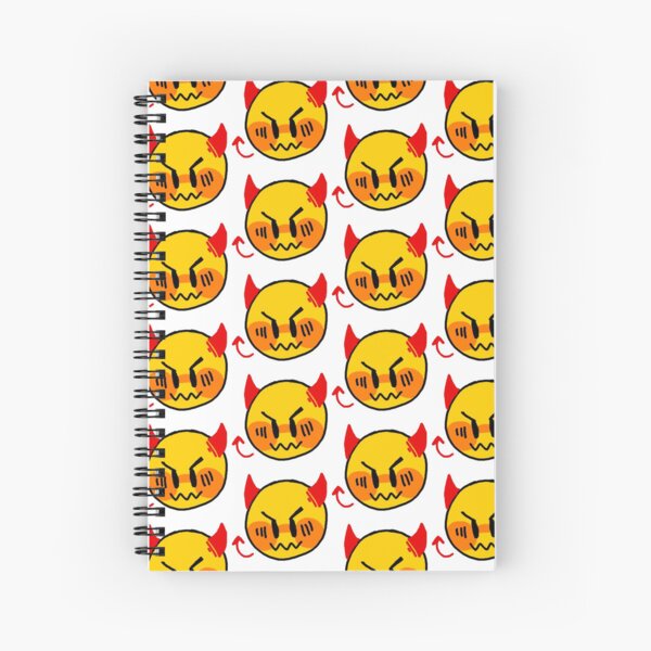"Angry Devil Cursed Emoji TikTok MEME Face" Spiral Notebook for Sale by ...