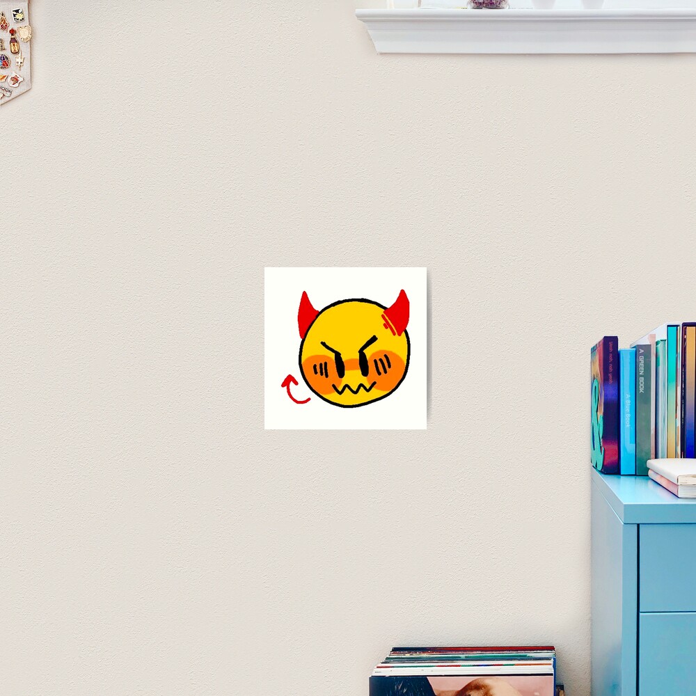 "Angry Devil Cursed Emoji TikTok MEME Face" Art Print for Sale by ...