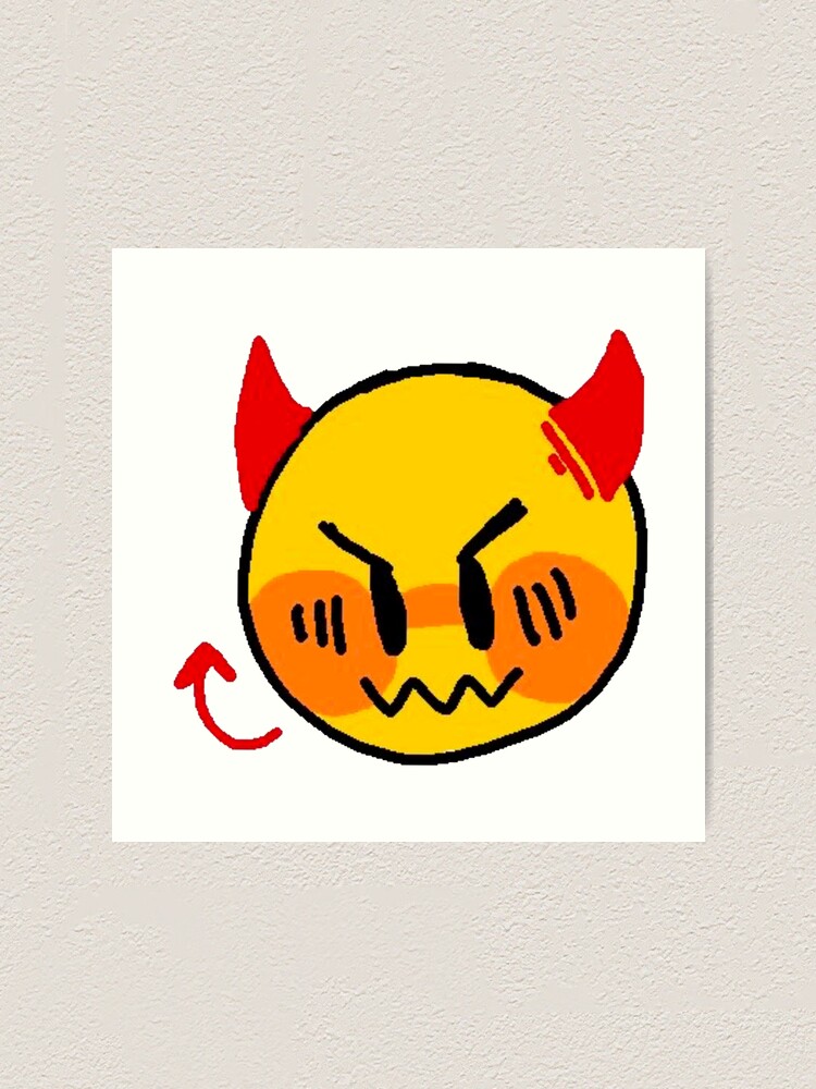 "Angry Devil Cursed Emoji TikTok MEME Face" Art Print for Sale by ...