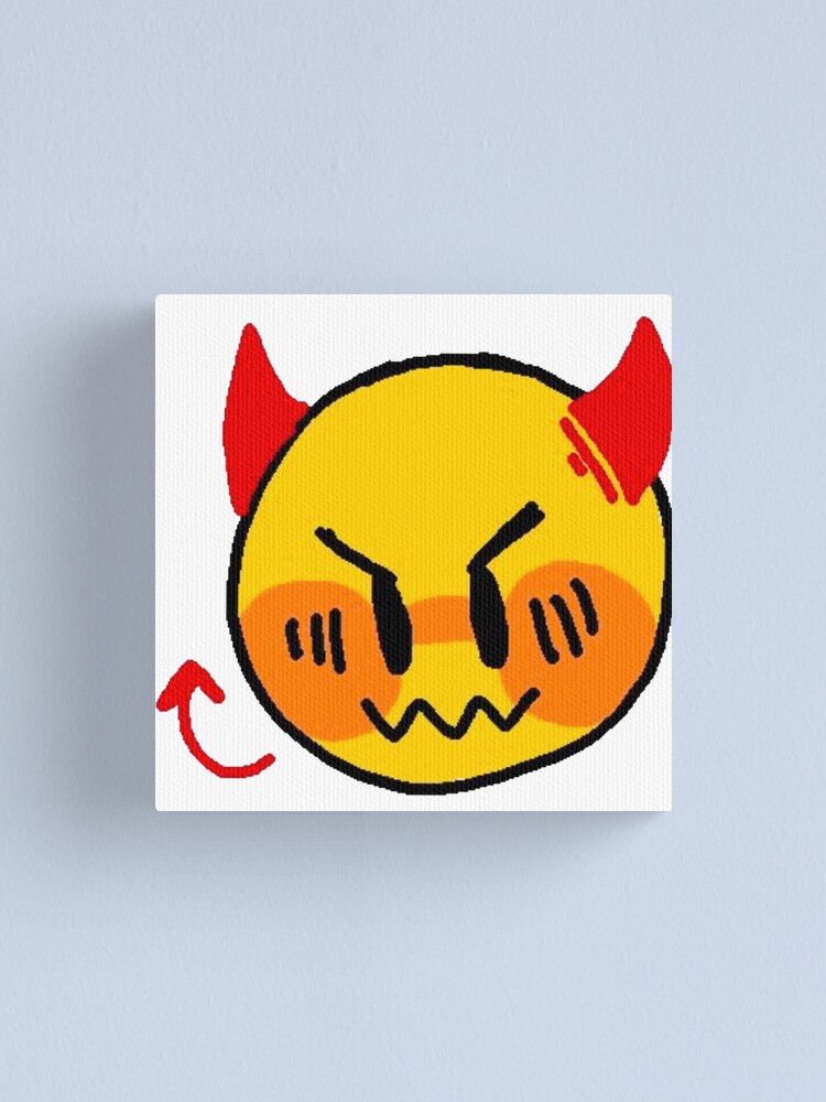 "Angry Devil Cursed Emoji TikTok MEME Face" Canvas Print for Sale by ...