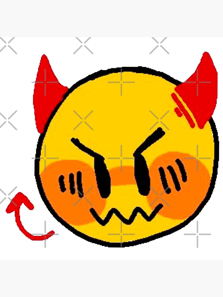 "Angry Devil Cursed Emoji TikTok MEME Face" Photographic Print for Sale ...