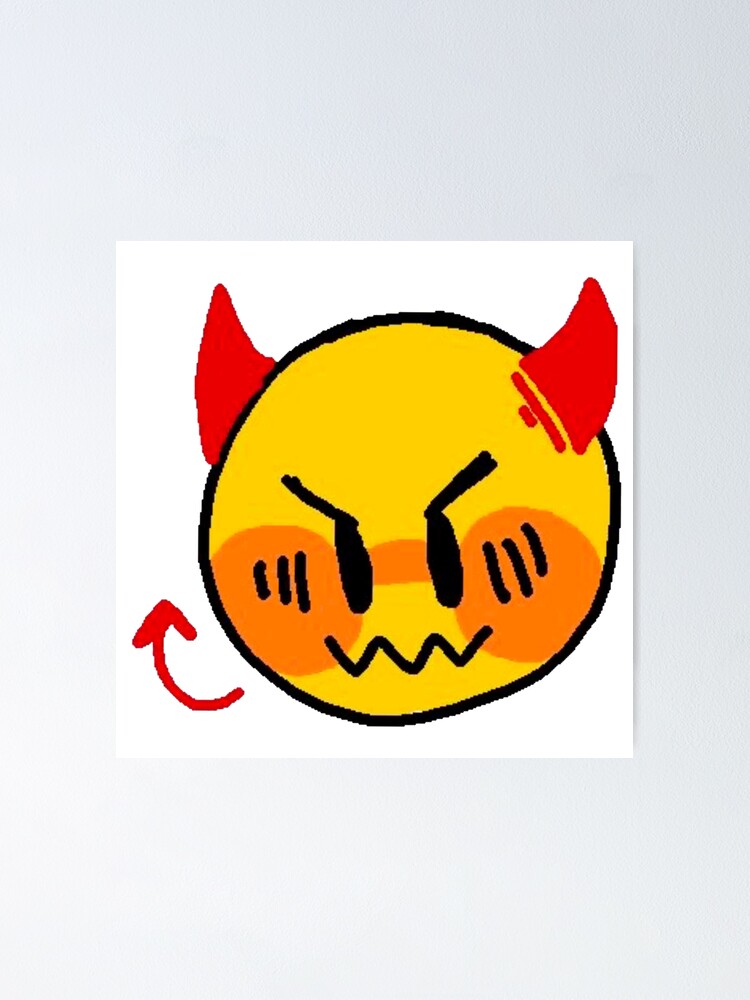 "Angry Devil Cursed Emoji TikTok MEME Face" Poster for Sale by ...