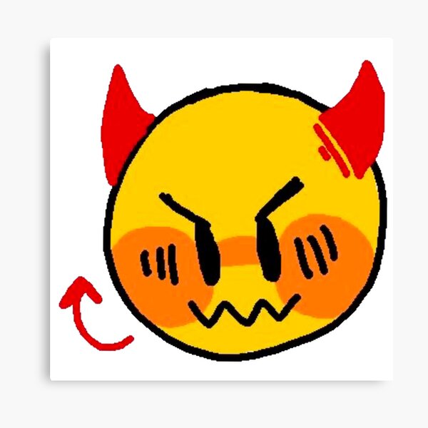 "Angry Devil Cursed Emoji TikTok MEME Face" Canvas Print for Sale by ...