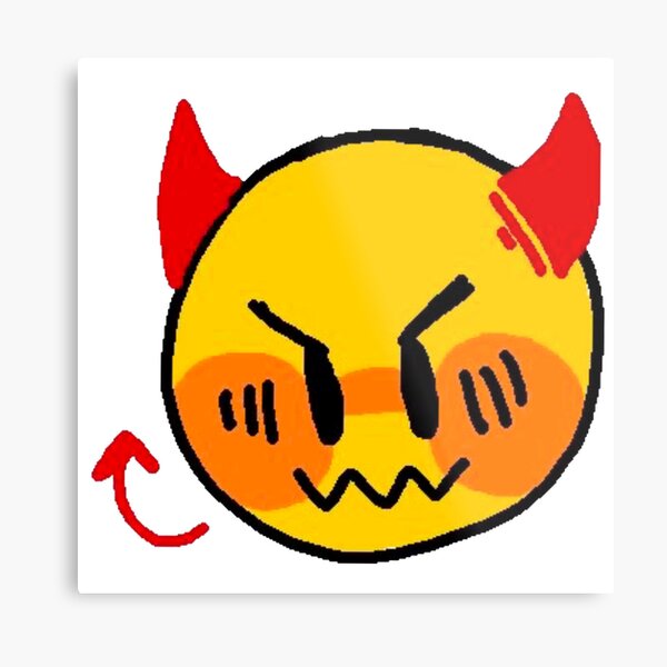 "Angry Devil Cursed Emoji TikTok MEME Face" Metal Print for Sale by ...