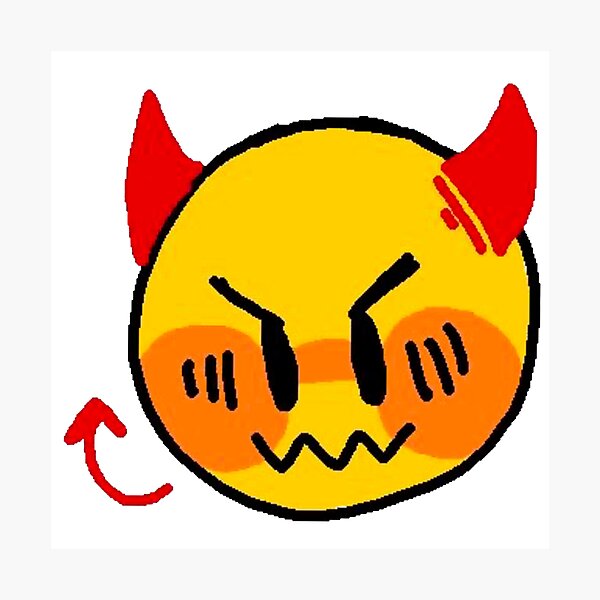 "Angry Devil Cursed Emoji TikTok MEME Face" Photographic Print for Sale ...