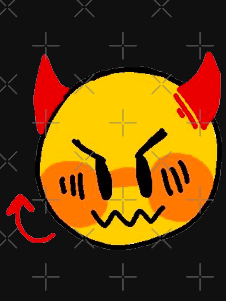 "Angry Devil Cursed Emoji TikTok MEME Face" Active T-Shirt for Sale by ...