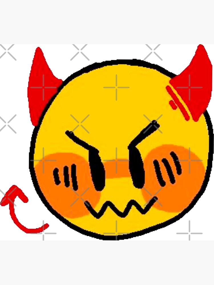 "Angry Devil Cursed Emoji TikTok MEME Face" Magnet for Sale by ...