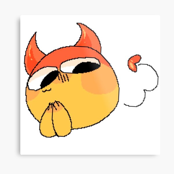 "CUTE Devil Cursed Emoji TikTok MEME Face" Metal Print for Sale by ...