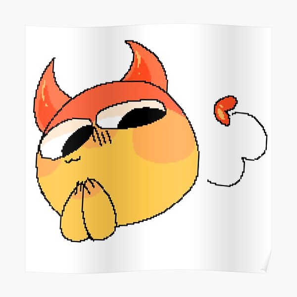 "CUTE Devil Cursed Emoji TikTok MEME Face" Poster for Sale by ...