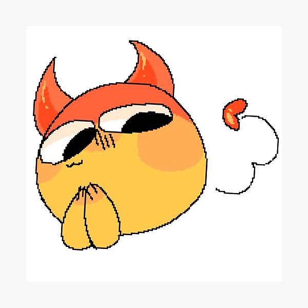 "CUTE Devil Cursed Emoji TikTok MEME Face" Photographic Print for Sale ...