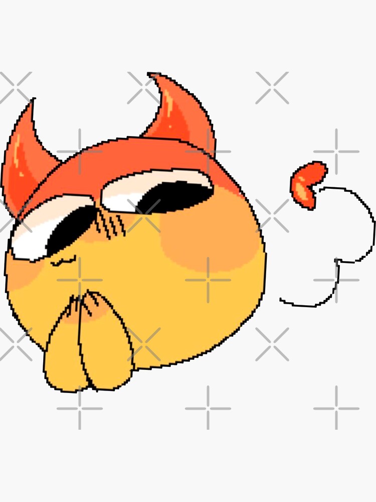 Pegatina «LINDO Diablo Maldito Emoji TikTok MEME Cara» de CursedEmoji ...