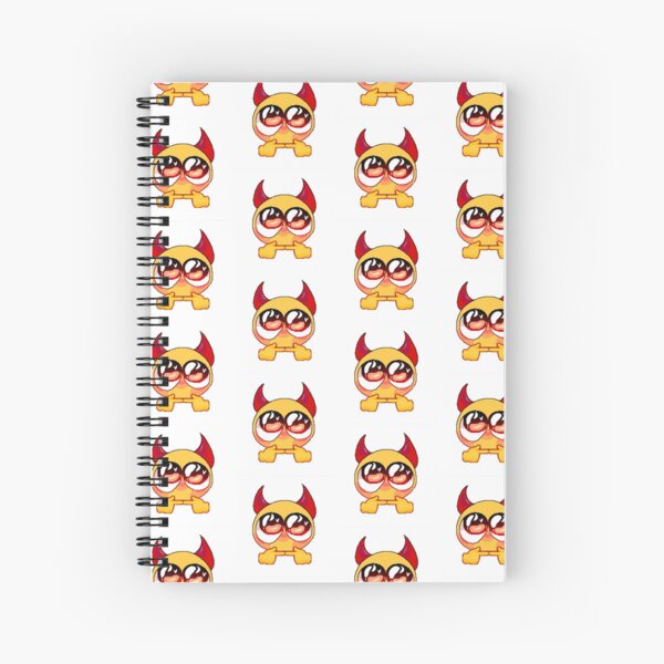 "PLEASE FACE CUTE Devil Cursed Emoji TikTok MEME Face" Spiral Notebook ...