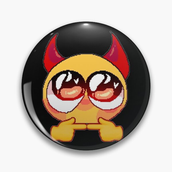 "PLEASE FACE CUTE Devil Cursed Emoji TikTok MEME Face" Pin for Sale by ...