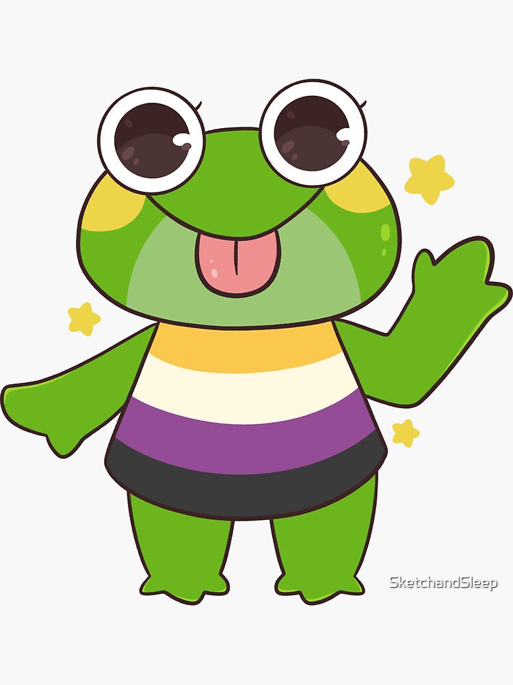 "Pride Froggies Non Binary [OC]" Sticker for Sale by SketchandSleep ...