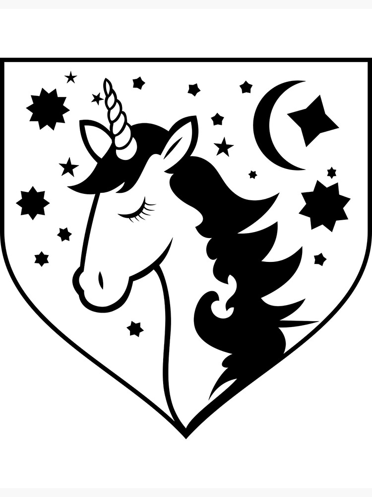 Pegatina «escudo de armas de unicornio» de CROCOFANG | Redbubble