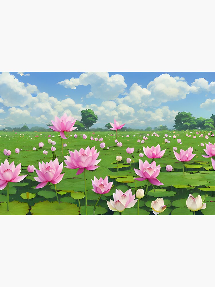 "Anime Lotus Flowers" Sticker for Sale by gevix | Redbubble