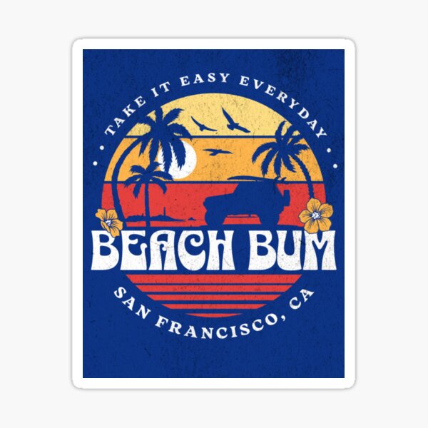 "beach bum" Sticker for Sale by ketkidesign | Redbubble