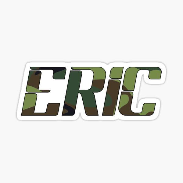 "ERIC Name III - My name is ERIC - typography name - Camo Vibe" Sticker ...