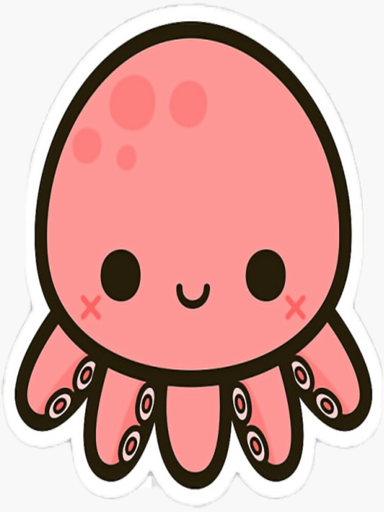 "Cute Octopus" Sticker for Sale by Leguma | Redbubble