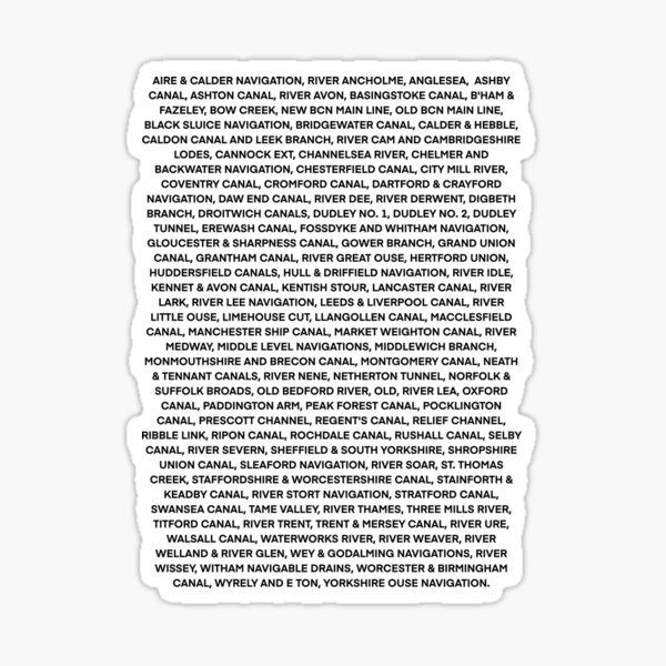 "The entire British navigable waterways" Sticker for Sale by tfage ...