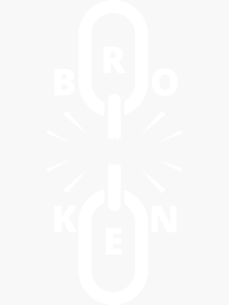 "BROKEN " Sticker for Sale by HerartbyHer | Redbubble