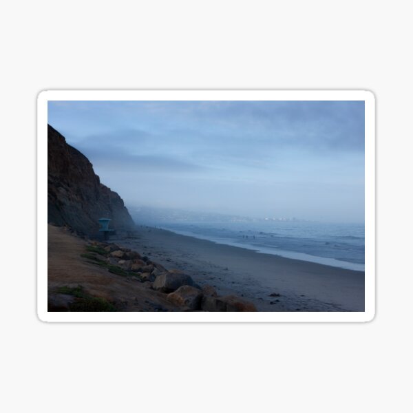 "Foggy Day at Torrey Pines Beach in San Diego California " Sticker for ...
