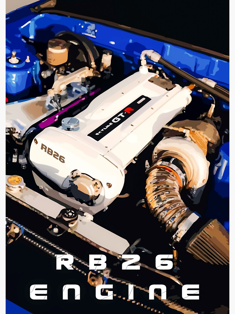 "RB26 Engine skyline jdm cars" Sticker for Sale by kadposter | Redbubble