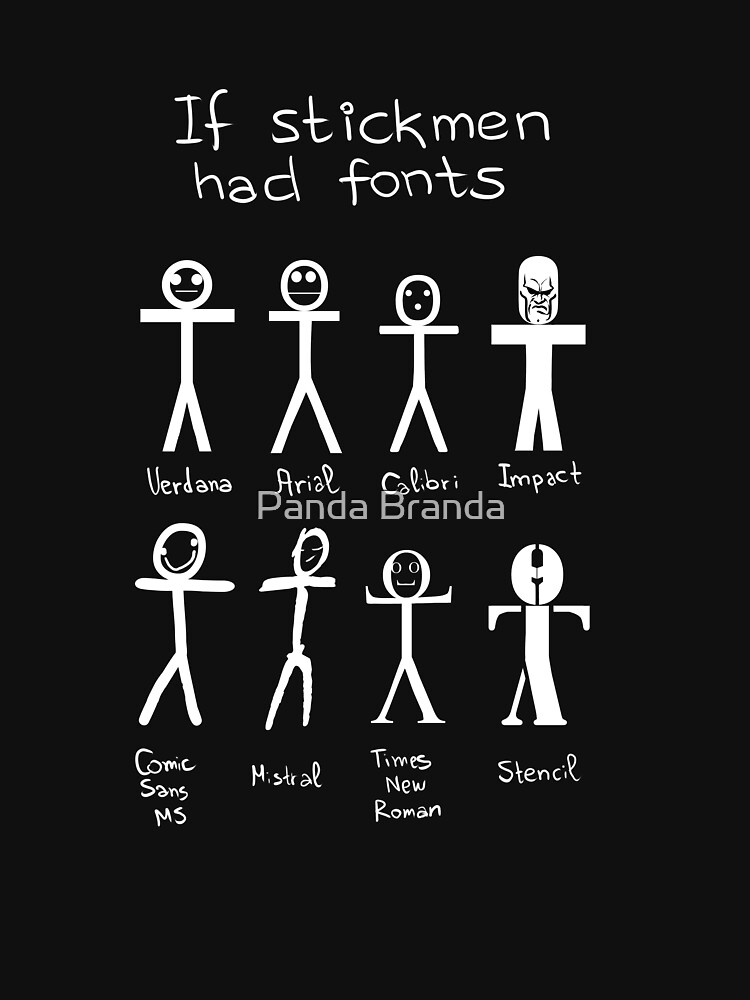 "Stickman Fonts Art Design" T-shirt for Sale by CrusaderStore ...