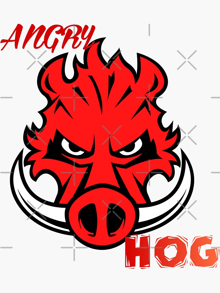 "Angry Wild Hog Cartoon Boar Funny Animal Pig Head" Sticker for Sale by ...