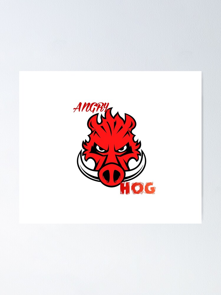 "Angry Wild Hog Cartoon Boar Funny Animal Pig Head" Poster for Sale by ...