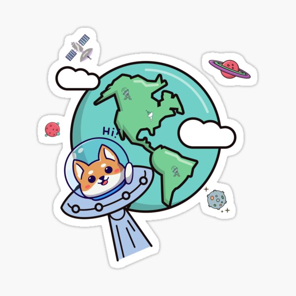 "Space Cat Say Hi" Sticker for Sale by Honey-Bug | Redbubble