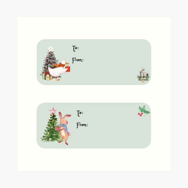 "Cute Watercolor Wild Animals Christmas Present Labels Holiday Gift ...